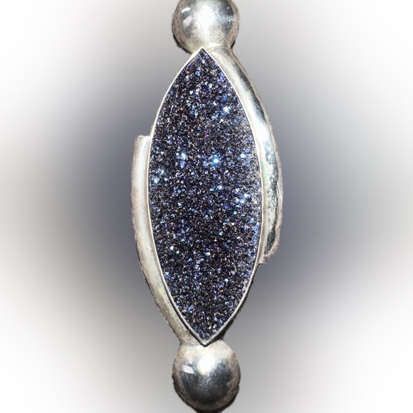 Artisan | Jewelry | Sterling Silver 925 Midnight Blue Drusy Pendant ...